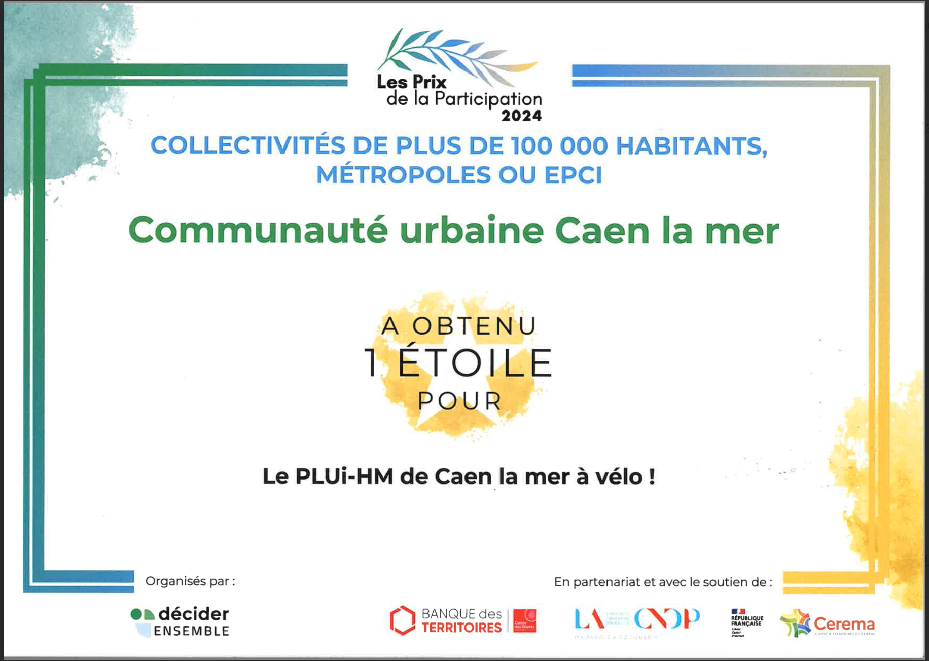 La communauté urbaine Caen la mer récompensée lors des Prix de la ...